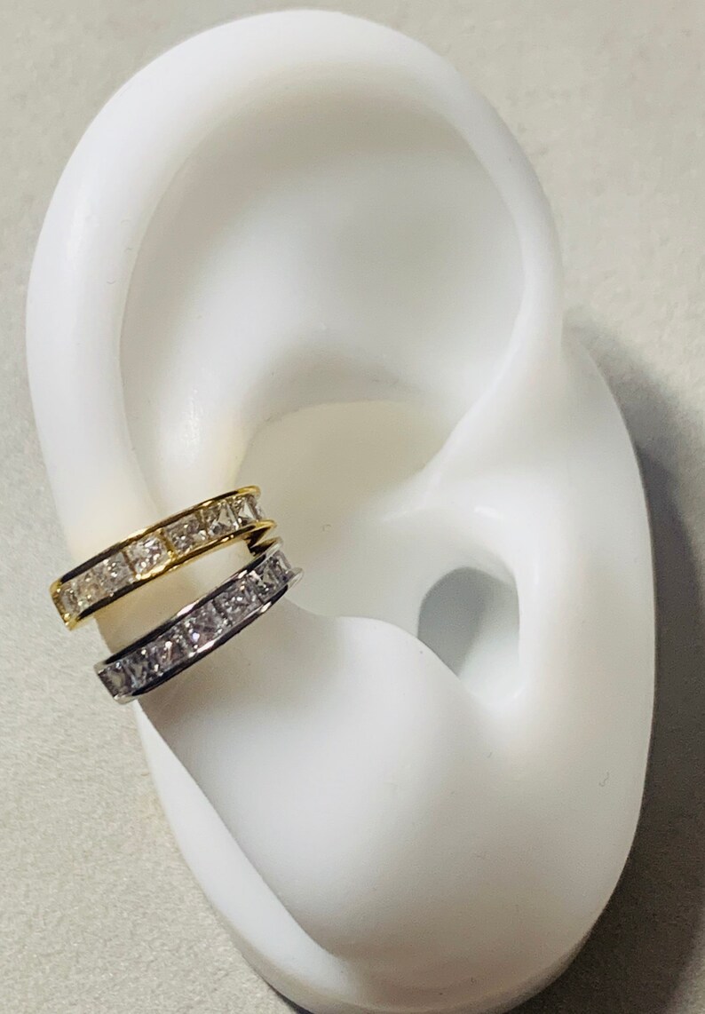 Simple Crystal Conch Cuff in Gold & Silver, Crystal Wrap Cuff, Gold Ear ...