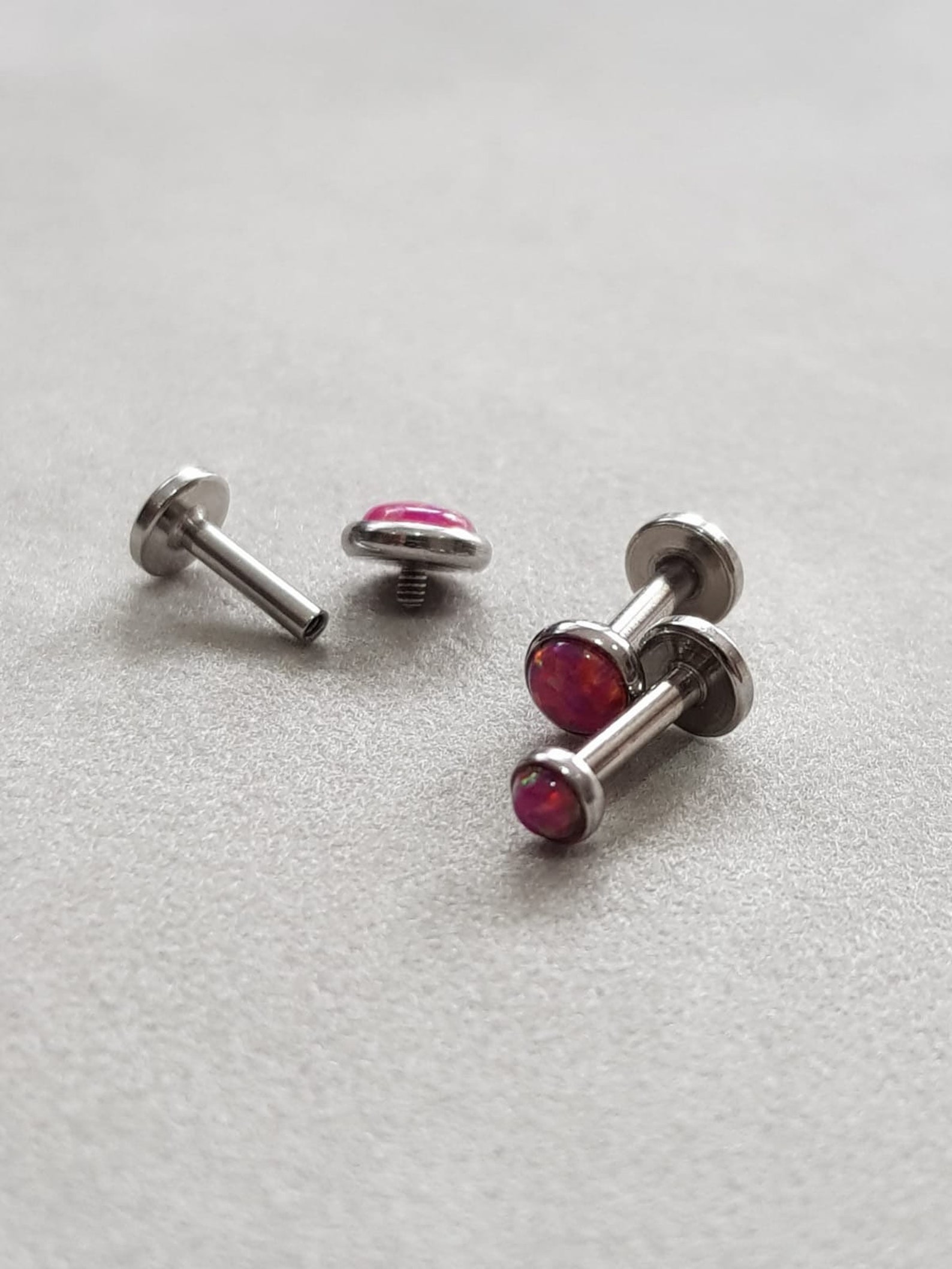 ALLURE Pink 16g Opal Set Labret Bars for Cartilage/tragus - Etsy