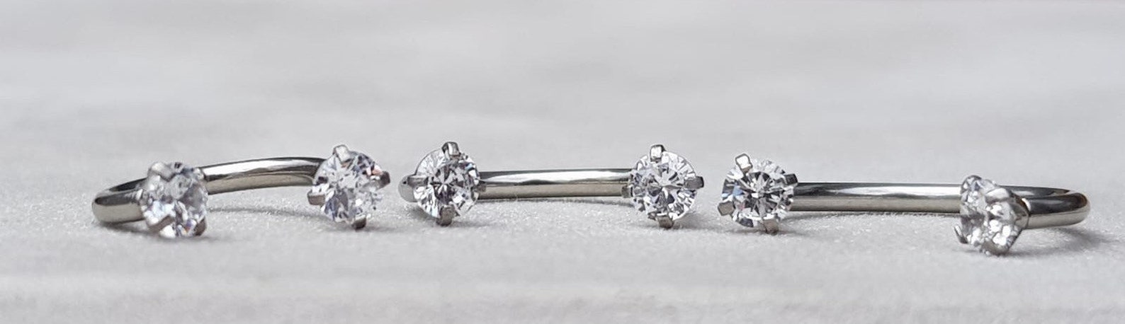 Curved Septum Bar 3mm Crystal Zirconia 16g Horseshoe Helix & - Etsy UK