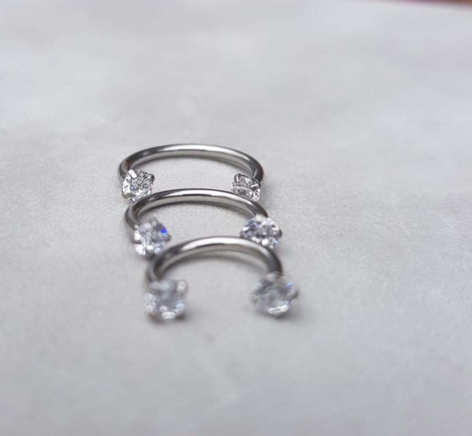 Curved Septum Bar 3mm Crystal Zirconia 16g Horseshoe Helix & - Etsy UK