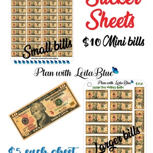 Mini Cash Stickers - Etsy