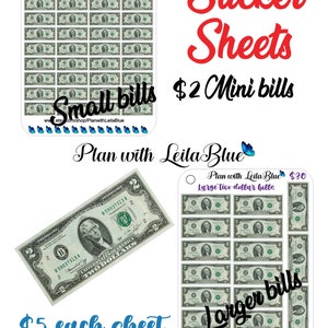 Mini Cash Stickers - Etsy