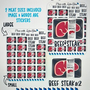 Beef Packaged Meat Sticker Sheets - Etsy