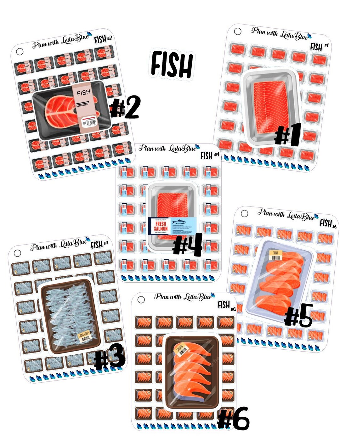 Mini Supermarket Food Stickers FISH - Etsy