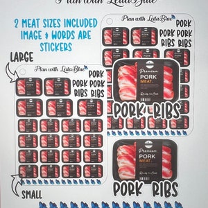 Pork Packaged Meat Sticker Sheets - Etsy