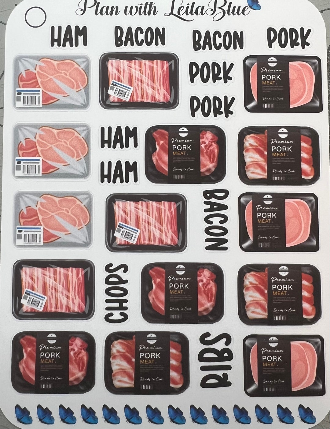 Pork Packaged Meat Sticker Sheets - Etsy