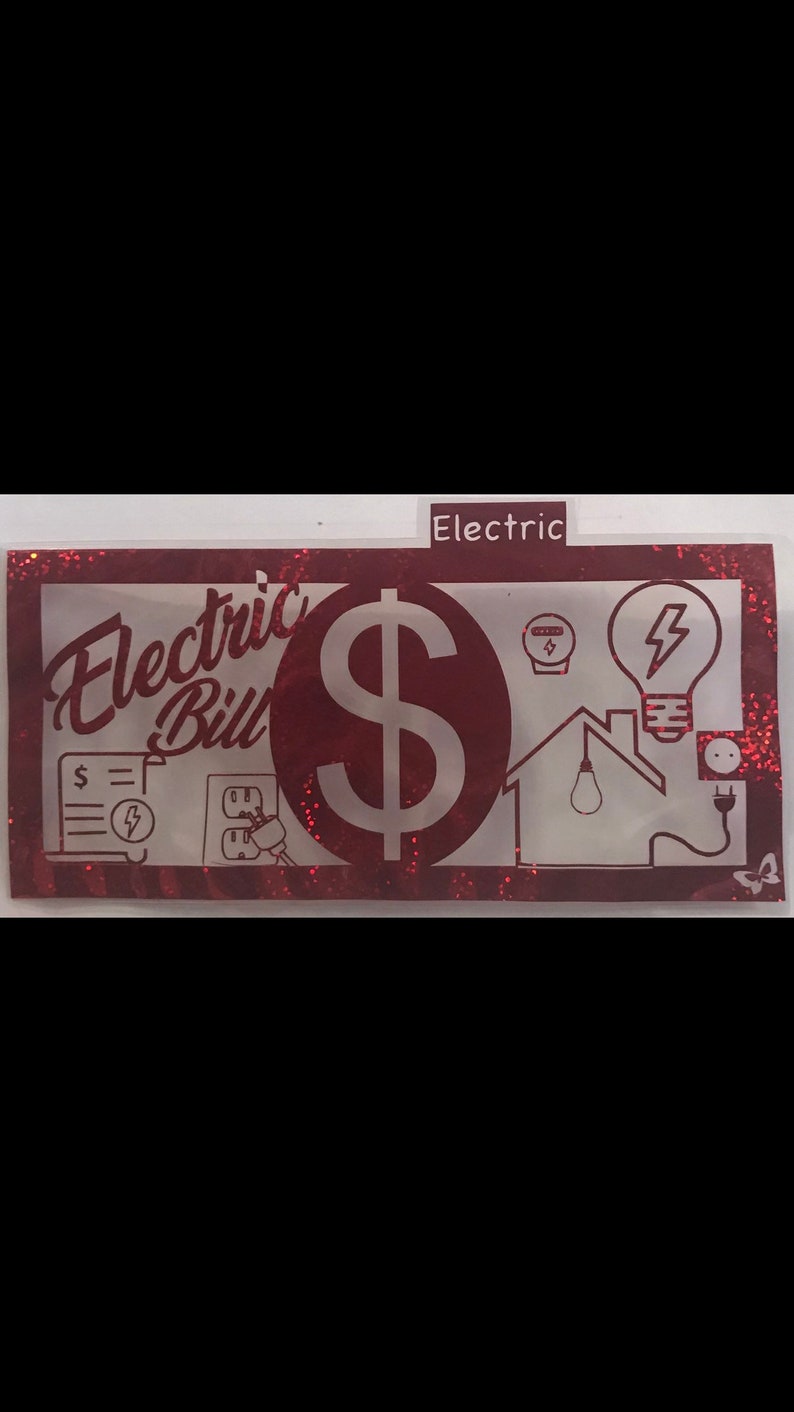 Cash Envelope electric Bill Please Select Vinyl Your | Etsy
