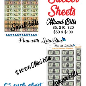 Mini Cash Stickers - Etsy