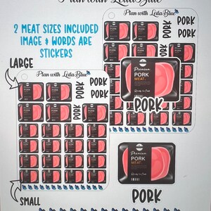 Pork Packaged Meat Sticker Sheets - Etsy