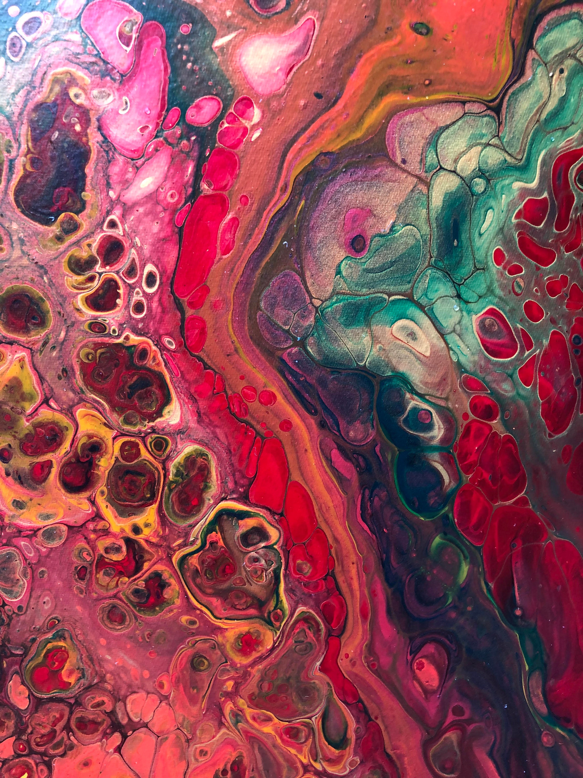 Acrylic Pour Painting Abstract Original Fluid Art on Large - Etsy