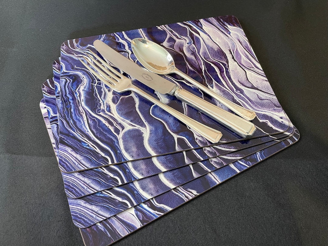 Ripple Art Placemats: Set of 4 Melamine Table Mats - Etsy