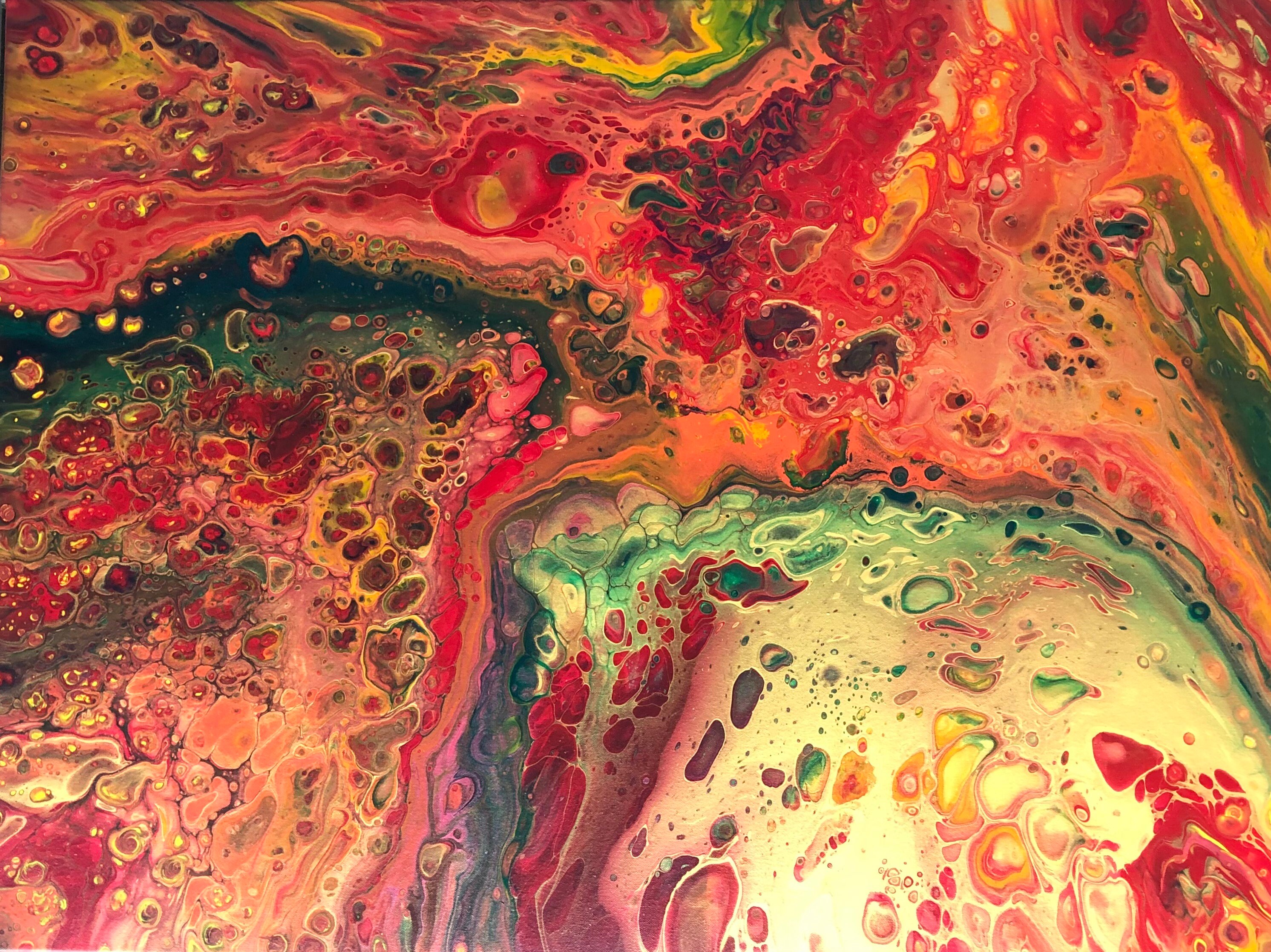 Acrylic Pour Painting Abstract Original Fluid Art on Large - Etsy