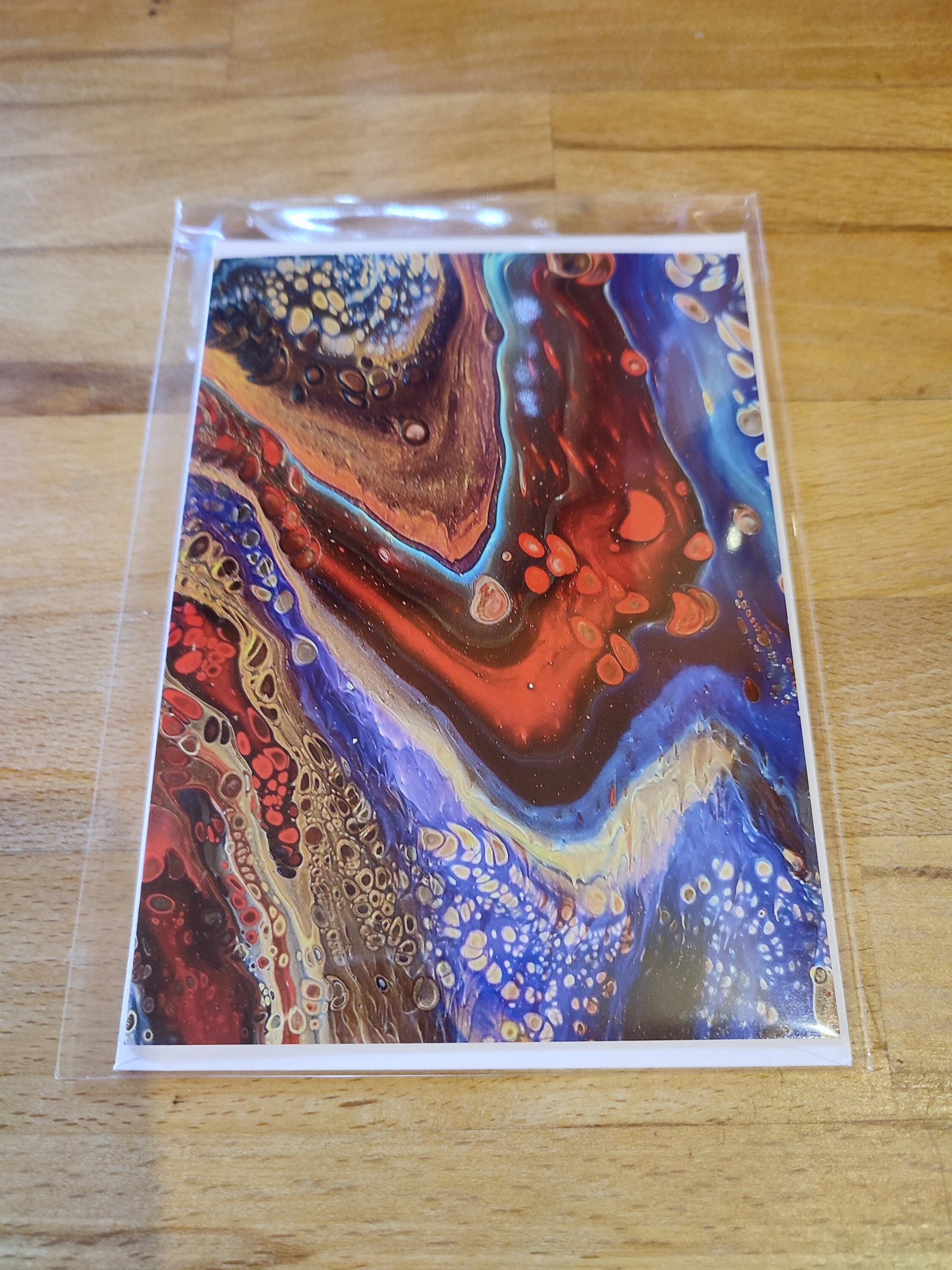 Greetings Cards, Acrylic Pour, Fluid Art, Variety Pack of 5, Limited ...