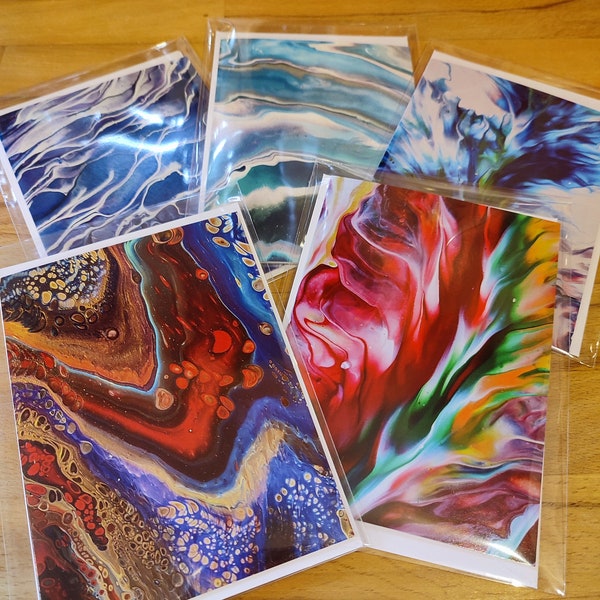 Acrylic Pour Cards - Etsy