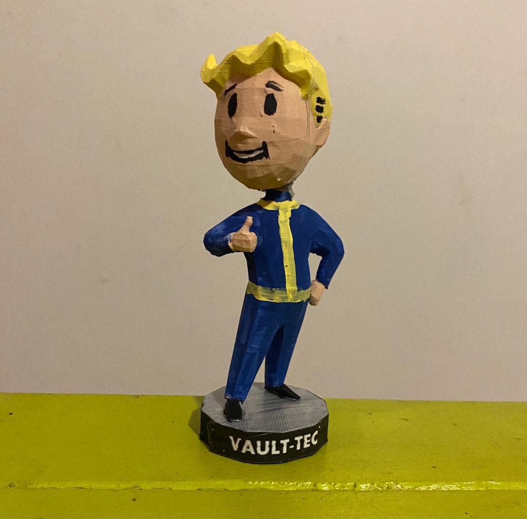 Fallout Vault Boy Bobblehead 3D Printed, Paint It Yourself - Etsy