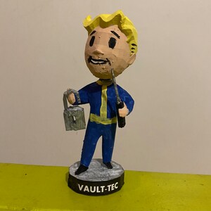 Fallout Vault Boy Bobblehead 3D Printed, Paint It Yourself - Etsy