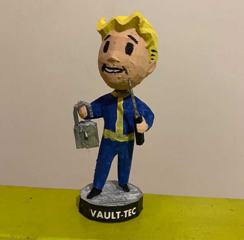 Fallout Vault Boy Bobblehead 3D Printed Paint It Yourself - Etsy