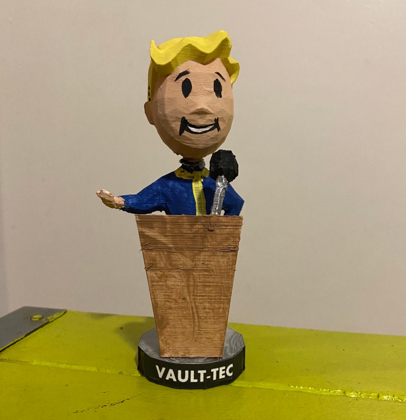 Fallout Vault Boy Bobblehead 3D Printed Paint It Yourself - Etsy