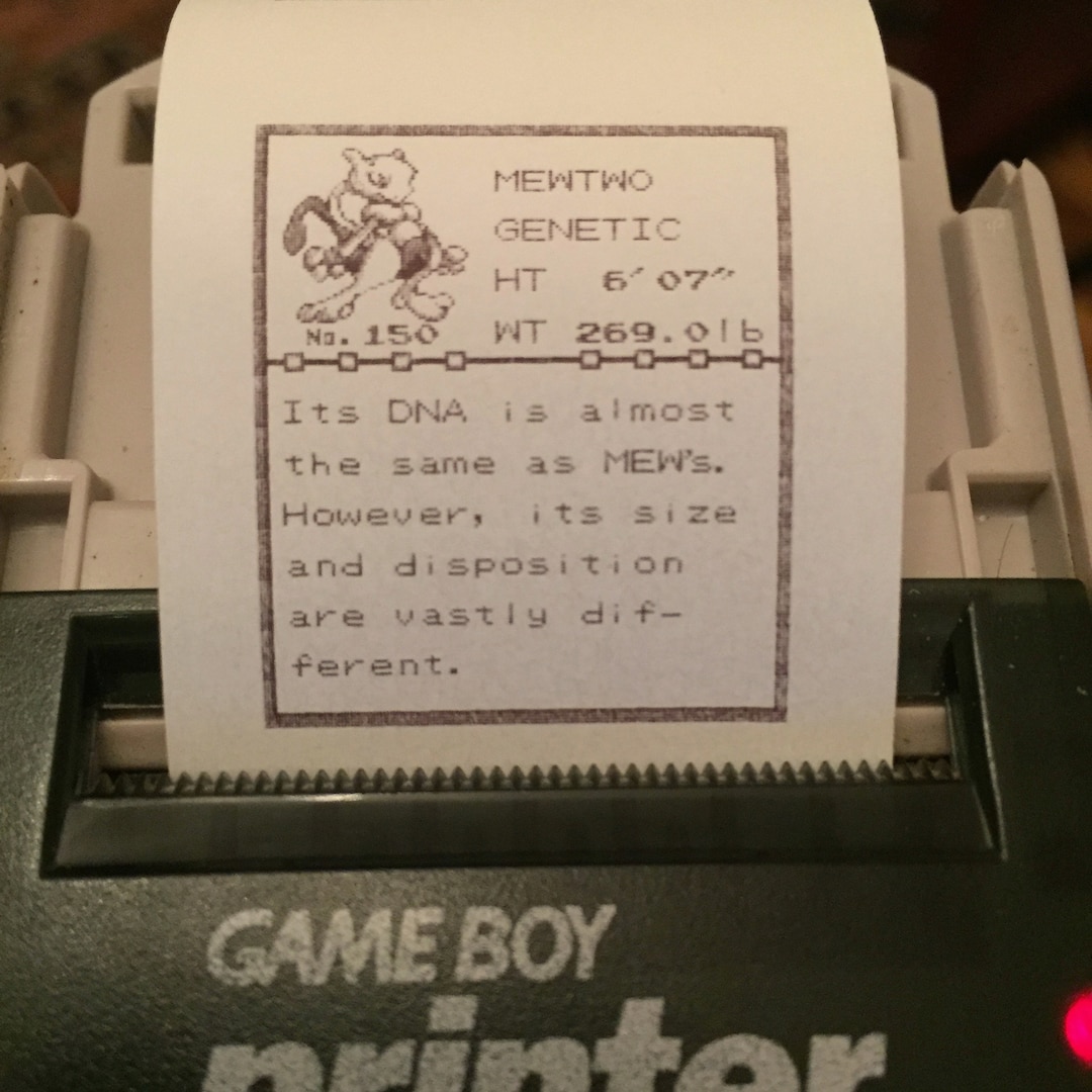 Printed Pokédex Profiles (137-151) From Game Boy Printer, Pokémon ...