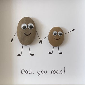 Dad You Rock Framed Pebble Picture Dad Birthday Gift - Etsy