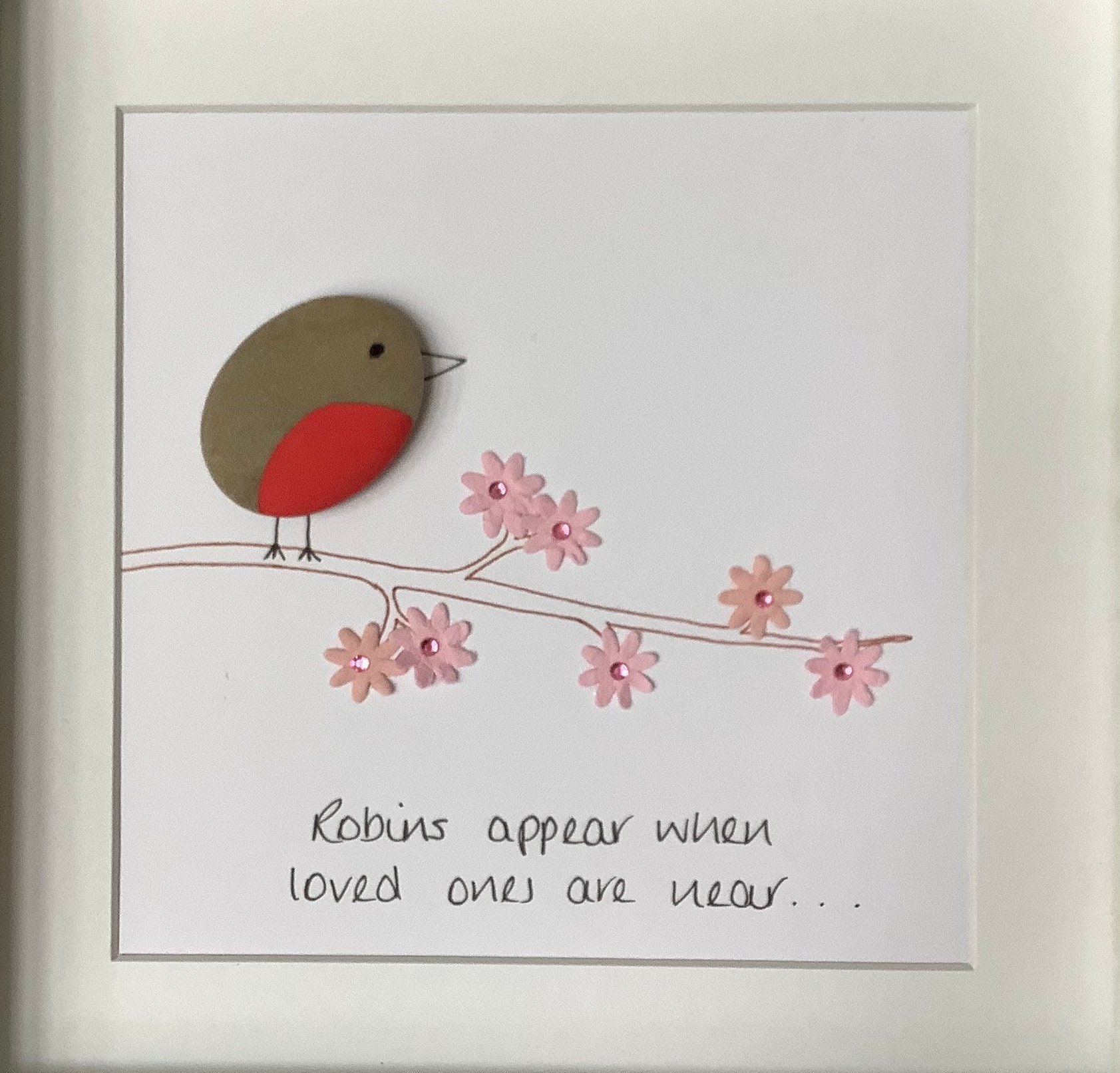 Robin Pebble Picture Framed Pebble Art Memorial Pebble Art - Etsy