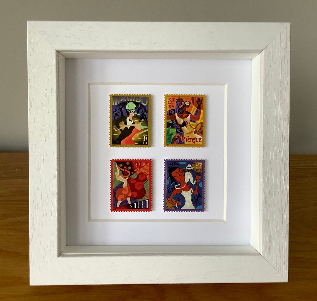 Latin Dance Postage Stamp Art, Mambo, Merengue, Salsa, Cha Cha, Gift ...