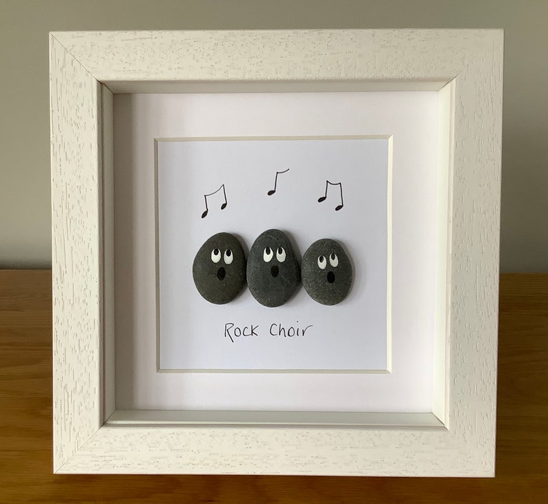 Handmade Framed Rock Choir Pebble Art Picture, Gift for Singer ...