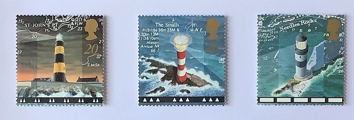 Lighthouses Genuine Postage Stamps Nautical Art St Johns - Etsy