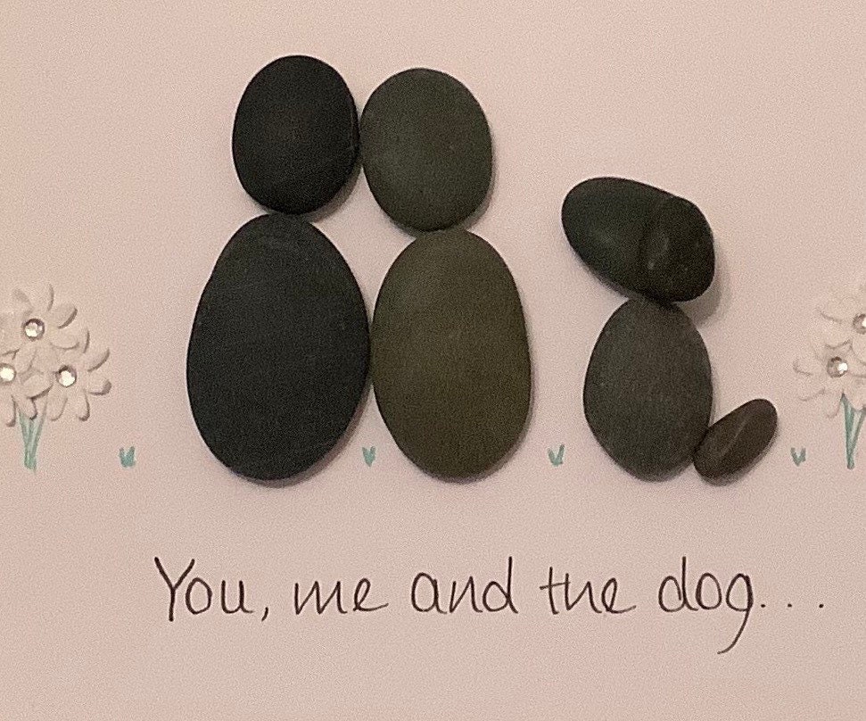 Dog Pebble Art Picture You Me and the Dog Frame Dog Lover - Etsy UK