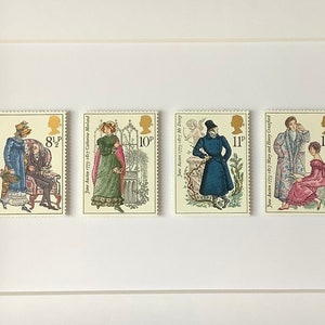 Jane Austen Framed Genuine Royal Mail Stamps, Pride and Prejudice ...