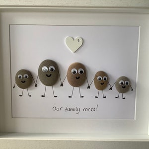 Family Pebble Art, Family Art, Birthday Gift, Anniversary Gift, Mothers ...