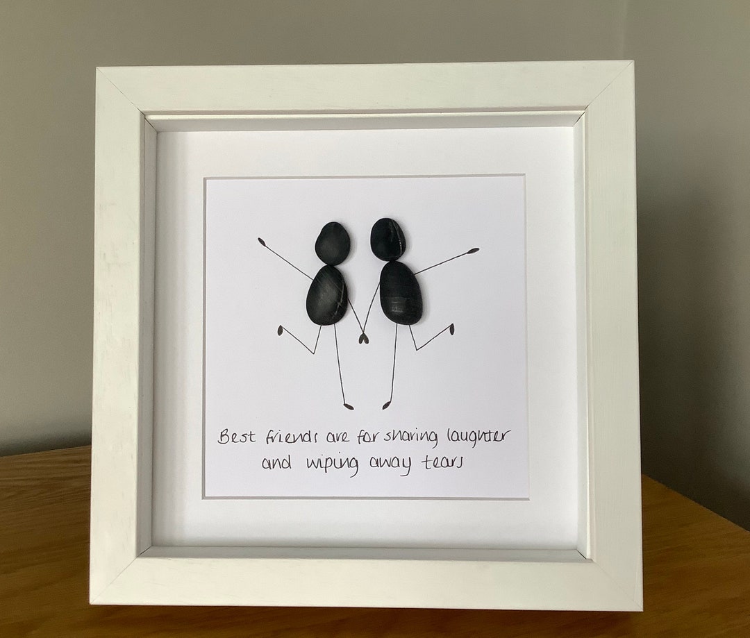 Best Friends Pebble Art Picture, Friends Gift, Framed Pebble Art ...
