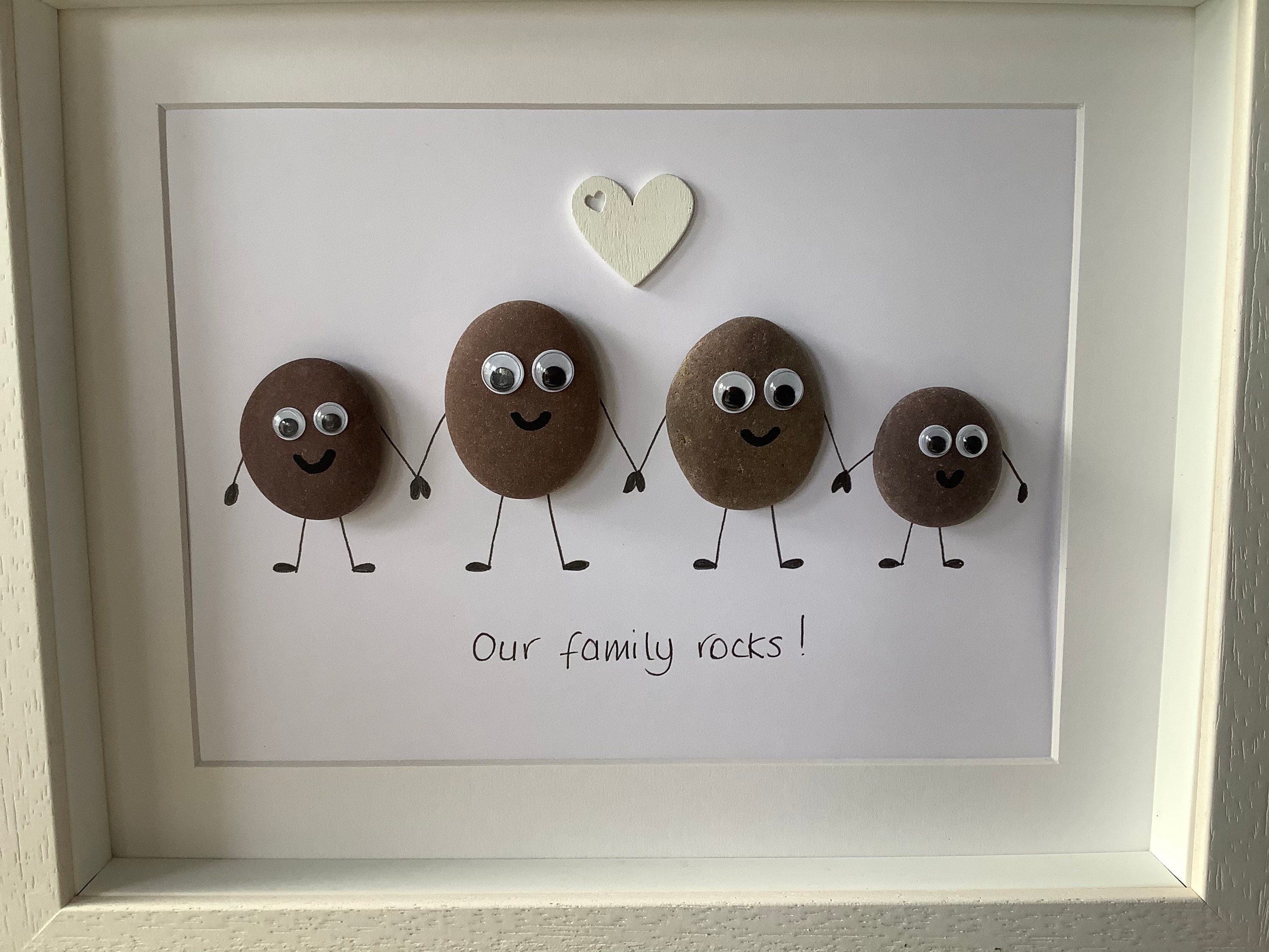 Family Pebble Art, Family Art, Birthday Gift, Anniversary Gift, Mothers ...