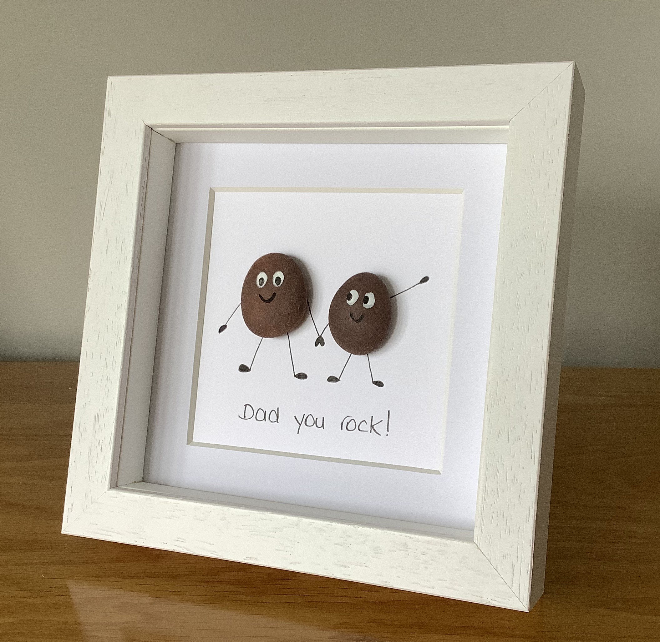 Dad You Rock Framed Pebble Picture, Dad Birthday Gift, Father’s Day ...