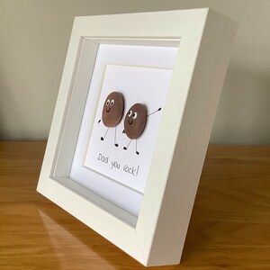 Dad You Rock Framed Pebble Picture, Dad Birthday Gift, Father’s Day ...
