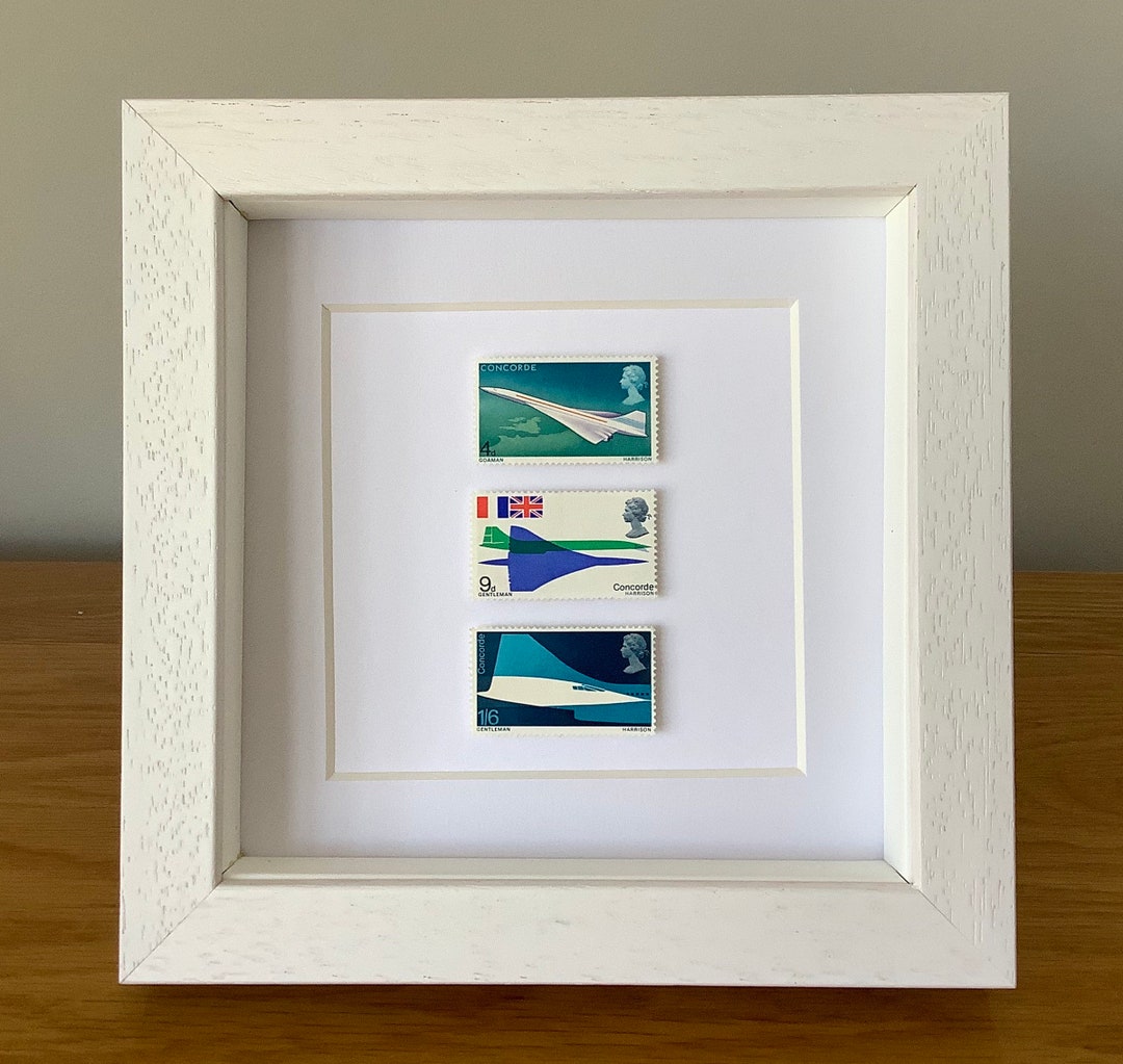 Concorde Framed Stamps, Aviation Gift, Aviation Art, Flight of Concorde ...