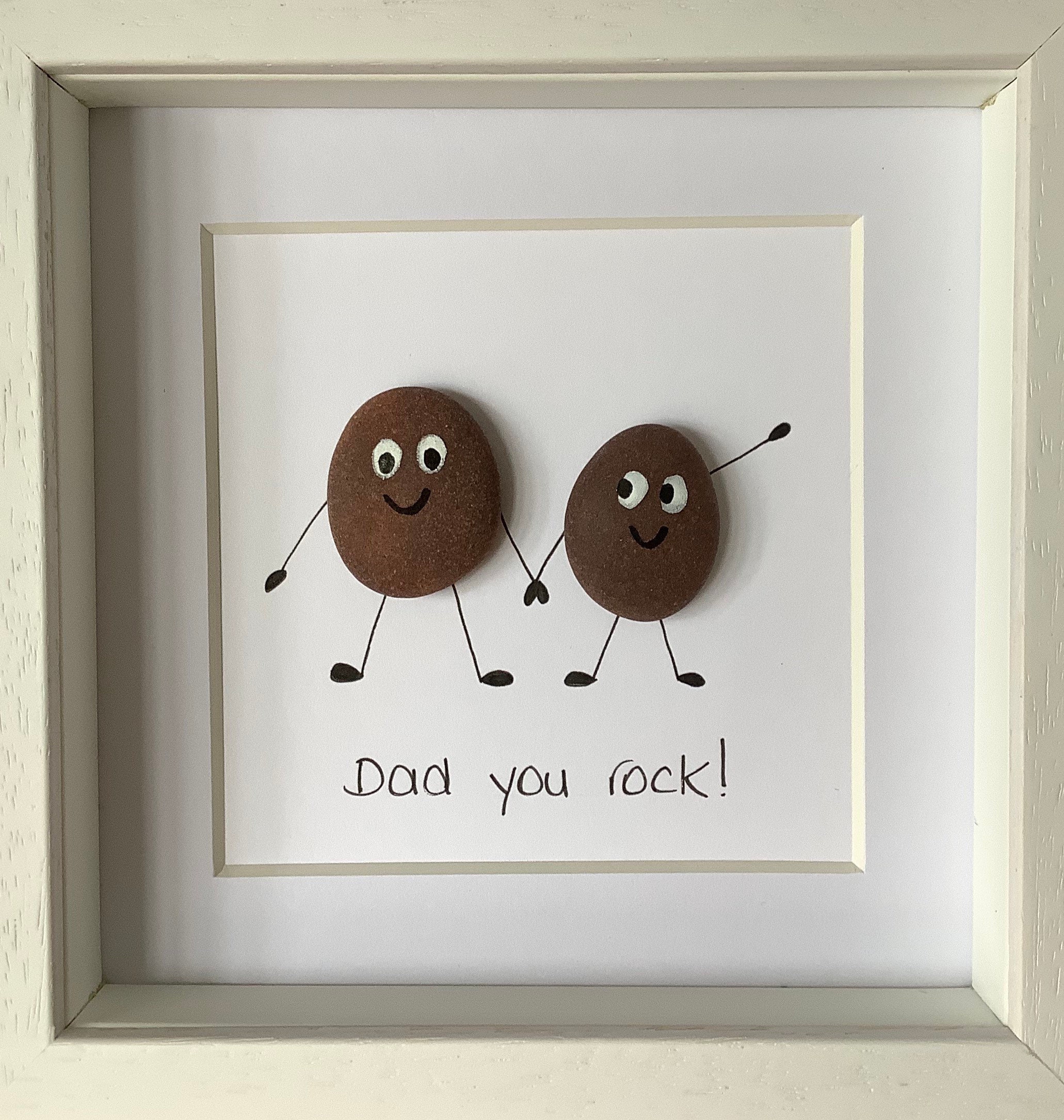 Dad You Rock Framed Pebble Picture Dad Birthday Gift - Etsy