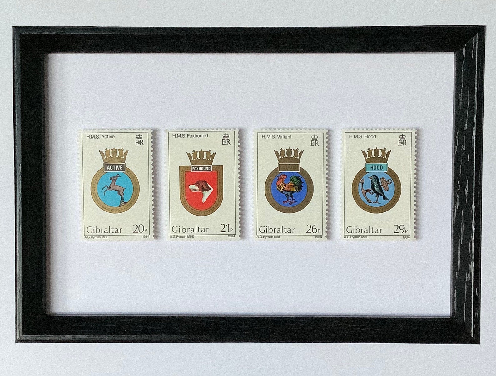 Royal Navy Ships Crests Postage Stamps HMS Active Foxhound - Etsy