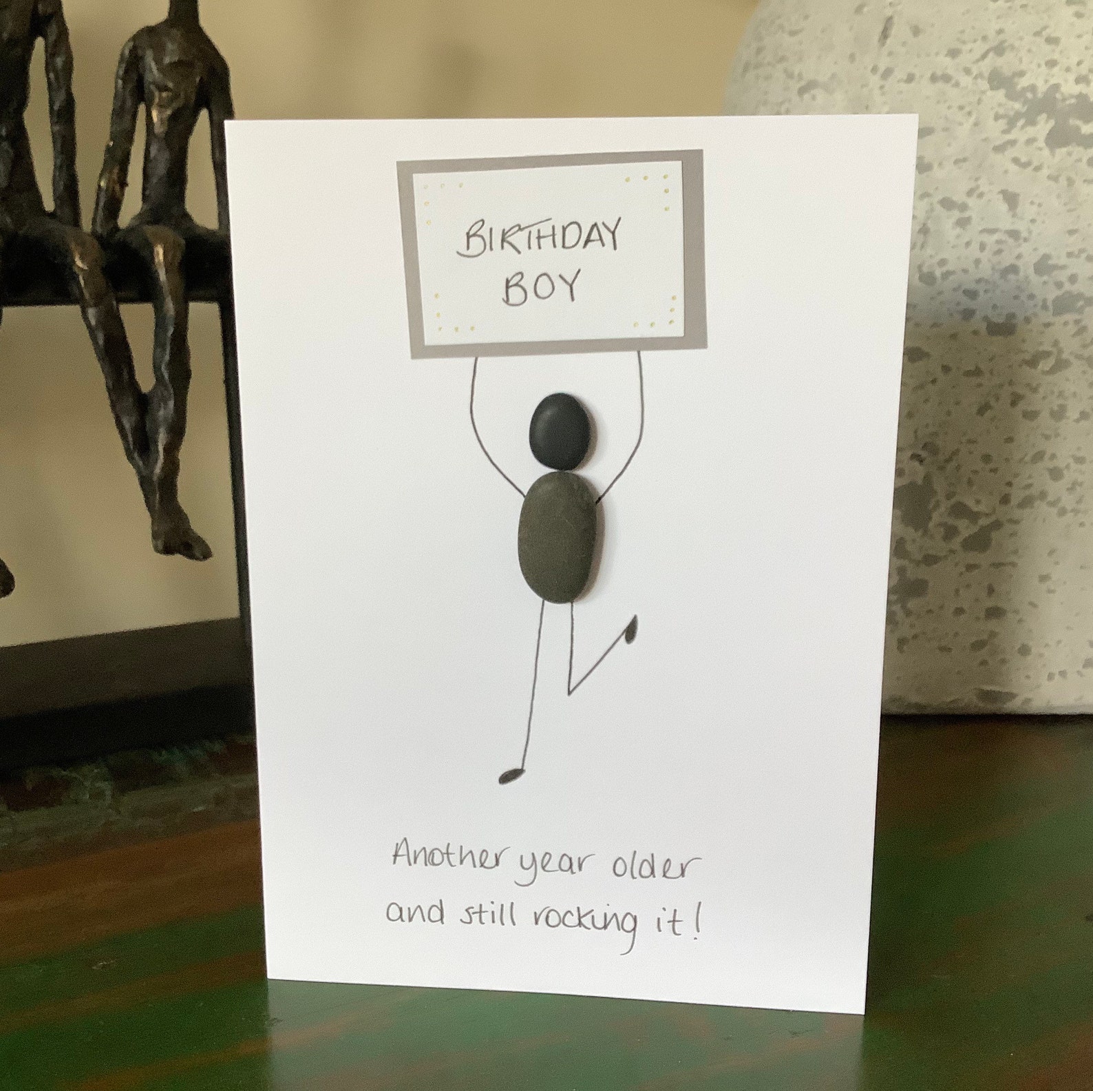 Pebble Art Fun Special Birthday Card Birthday Boy Card - Etsy