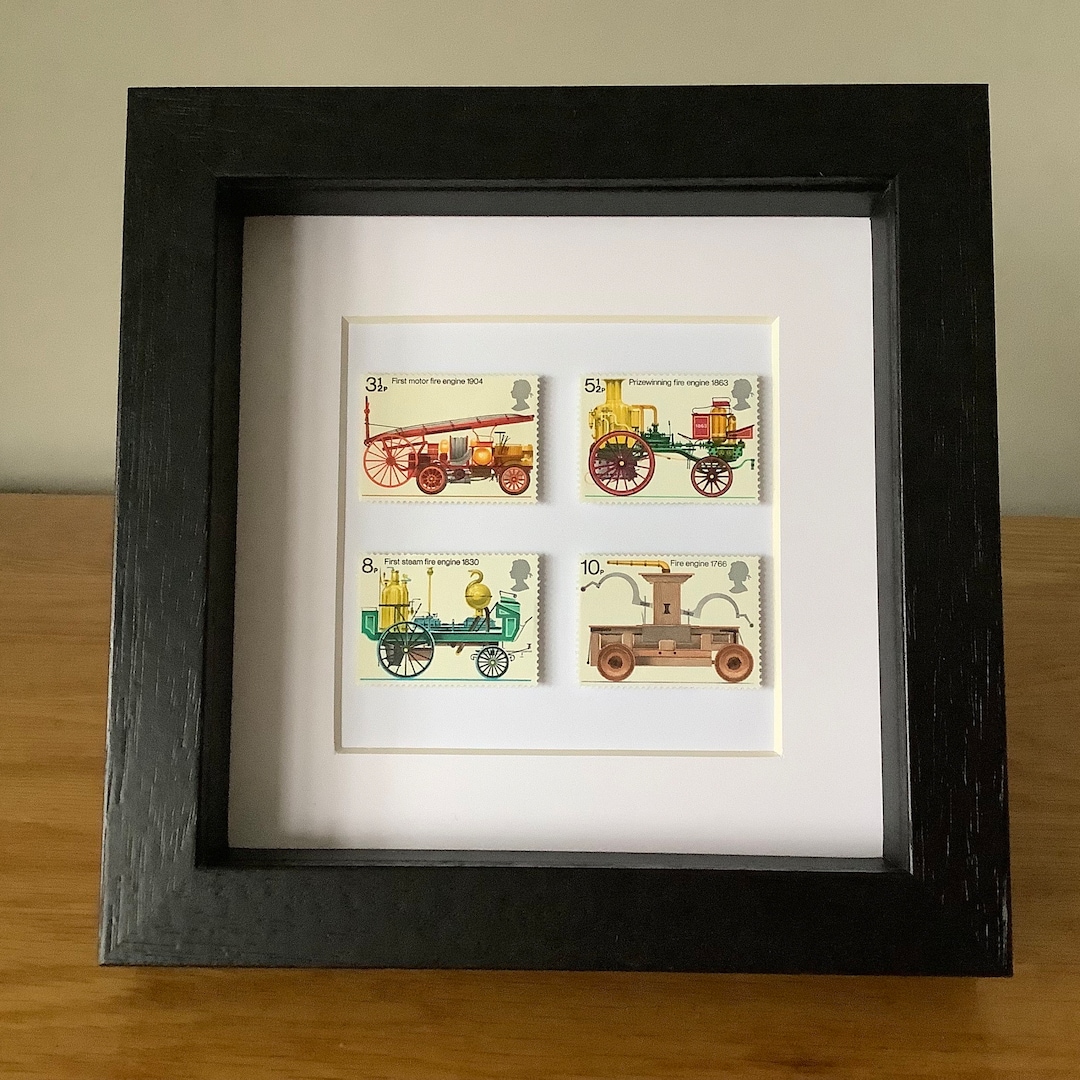 Fire and Rescue Service Framed Postage Stamps, Gift for Fireman, Gift ...