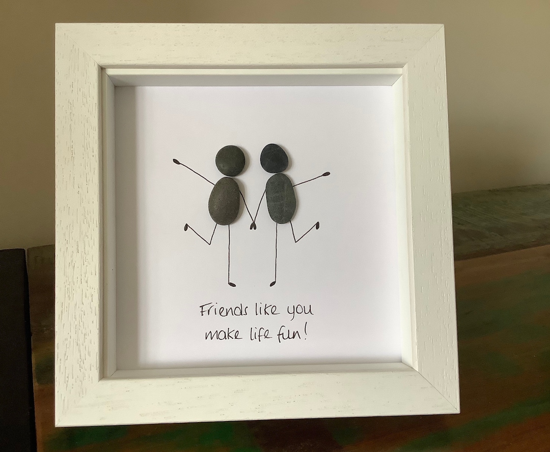 Friends Pebble Art Picture, Friends Gift, Framed Pebble Art, Birthday ...