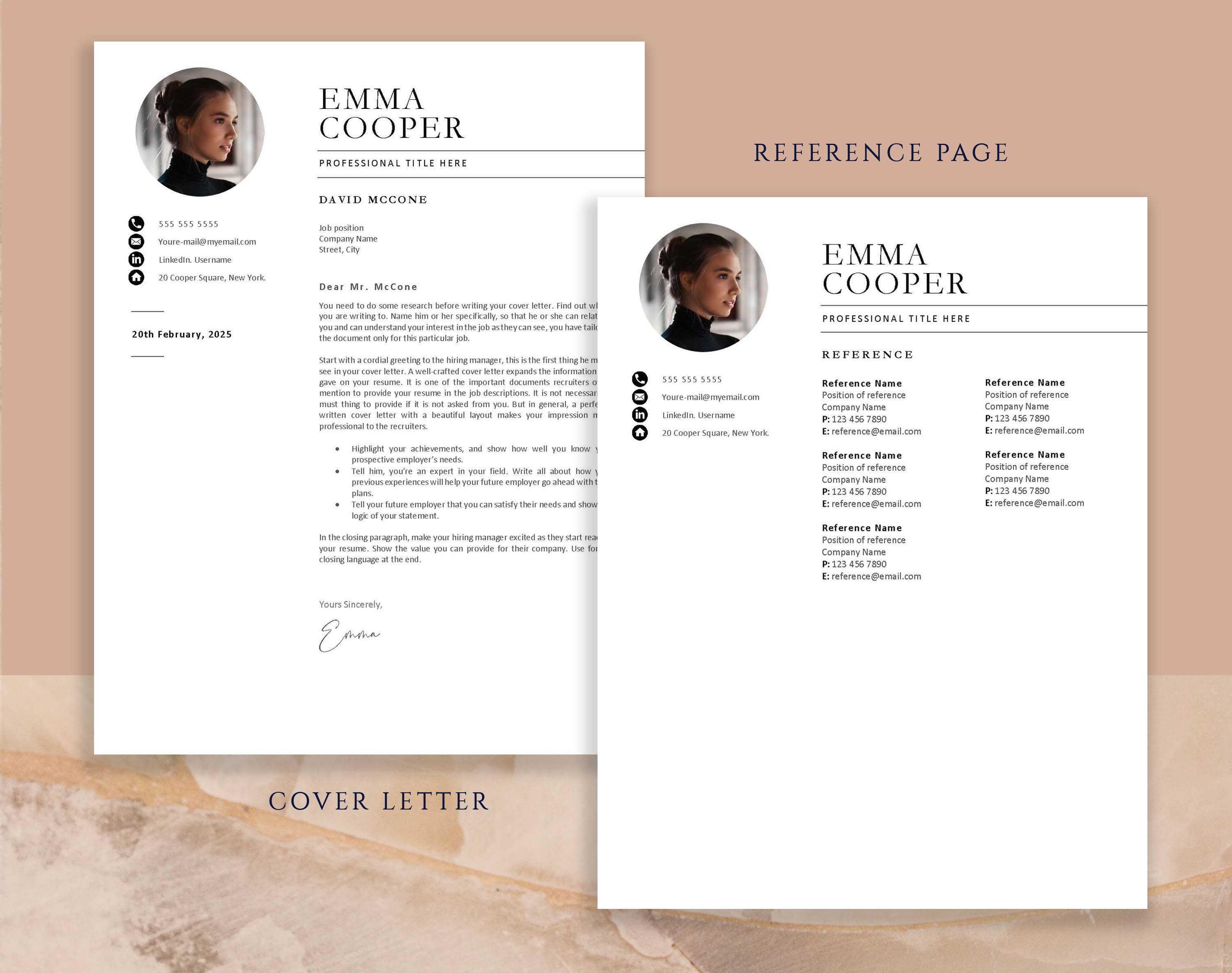 Resume Template, Simple Clean Elegant Curriculum Vita With Photo, Word ...