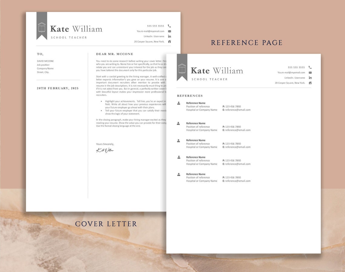 Teacher Resume Template, Primary CV Template, Middle School, High ...
