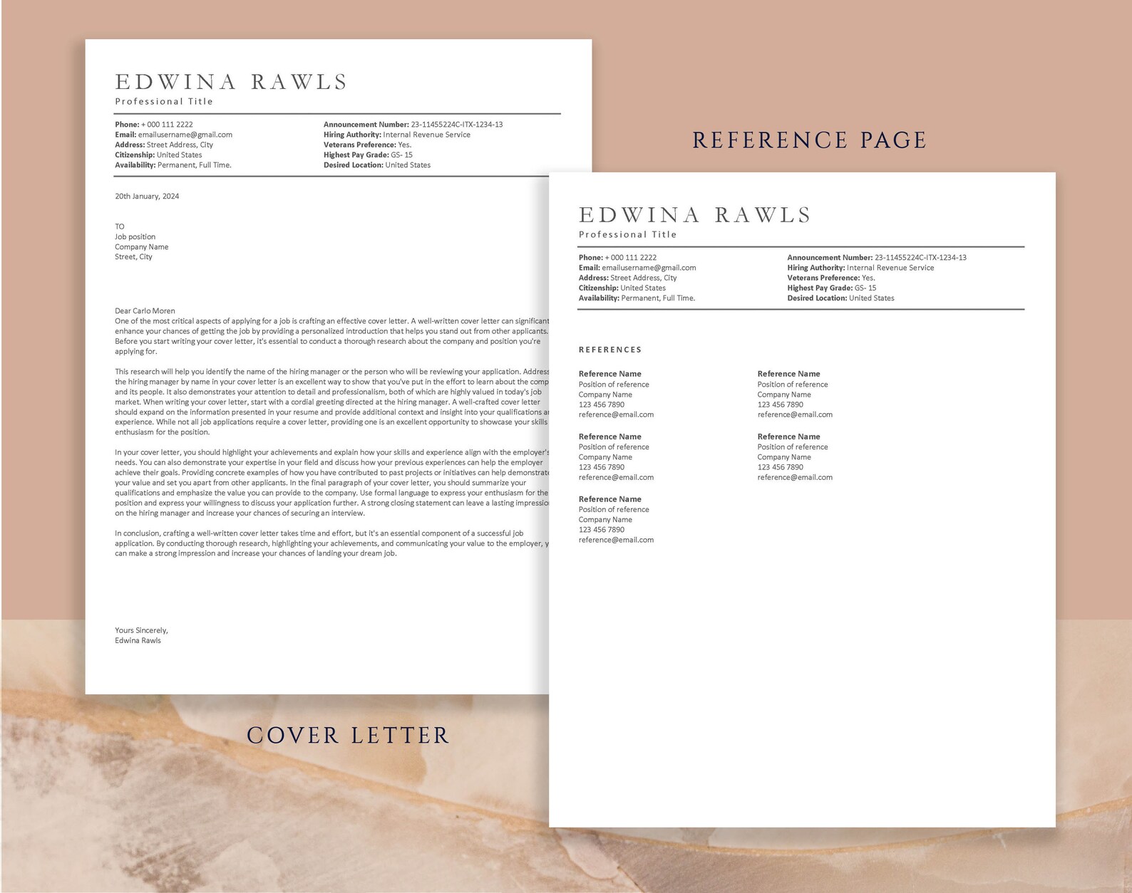 Federal Resume CV Template ATS, Usa Jobs Professional Resume, Resume ...