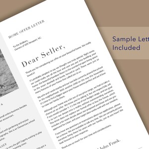 Home Offer Letter, Real Estate Love Letter to Seller, Editable House ...