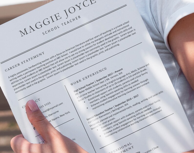 Teacher Resume Template, Primary Teacher CV, Education Resume ...