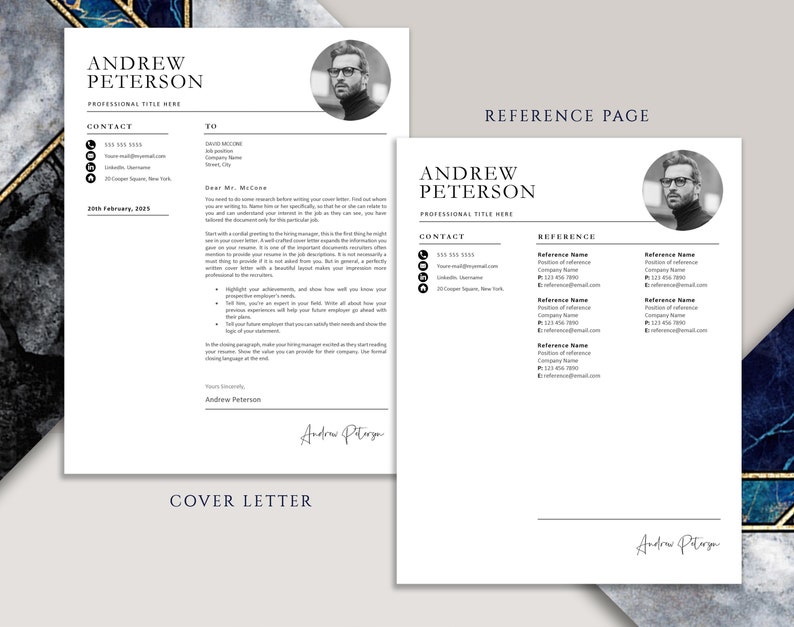 Minimalist Clean Professional Resume Template for Marketing Executive ...