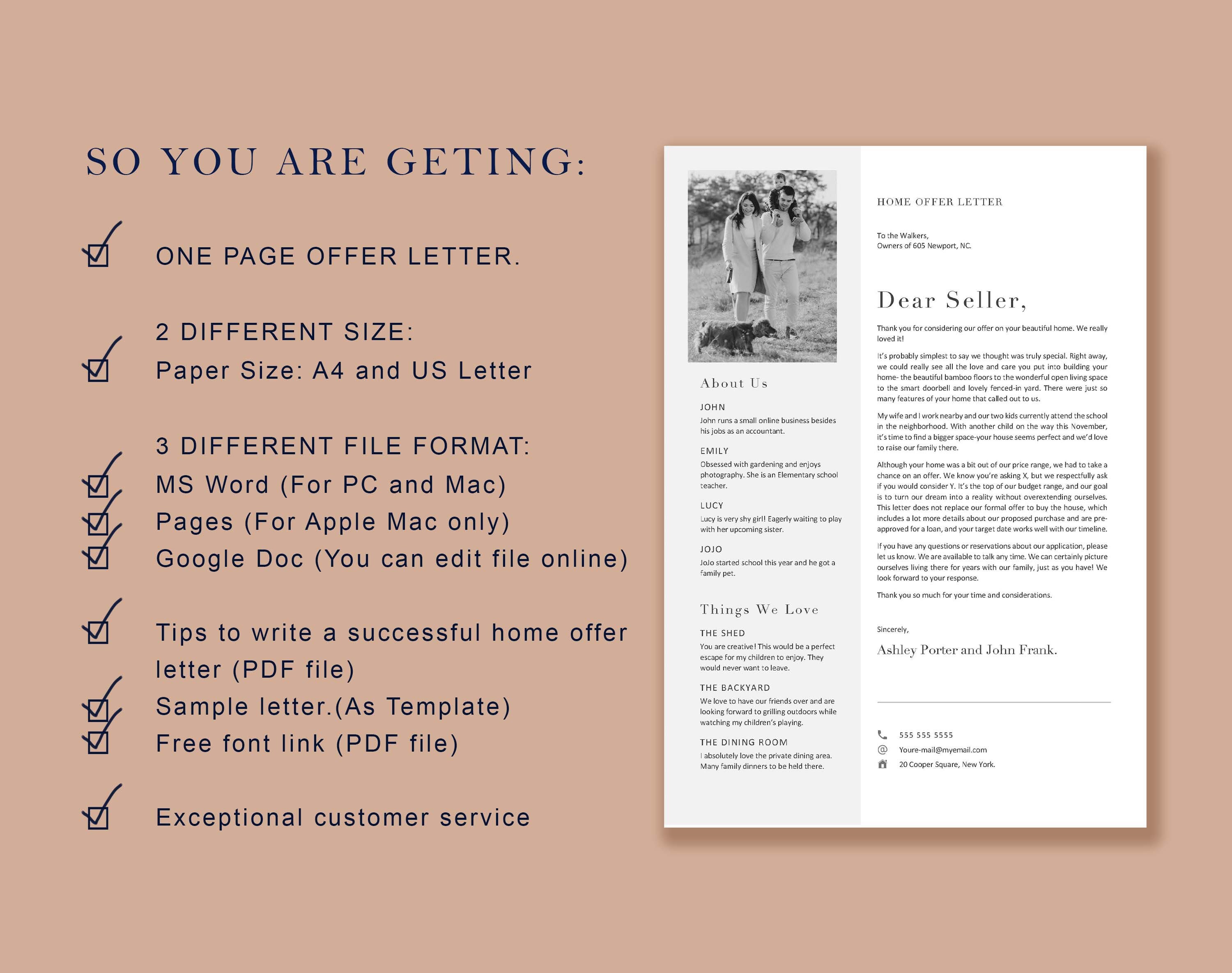 Home Offer Letter, Real Estate Love Letter to Seller, Editable House ...