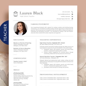 Teacher Resume Template Word, Pages CV Template Teacher, Education ...