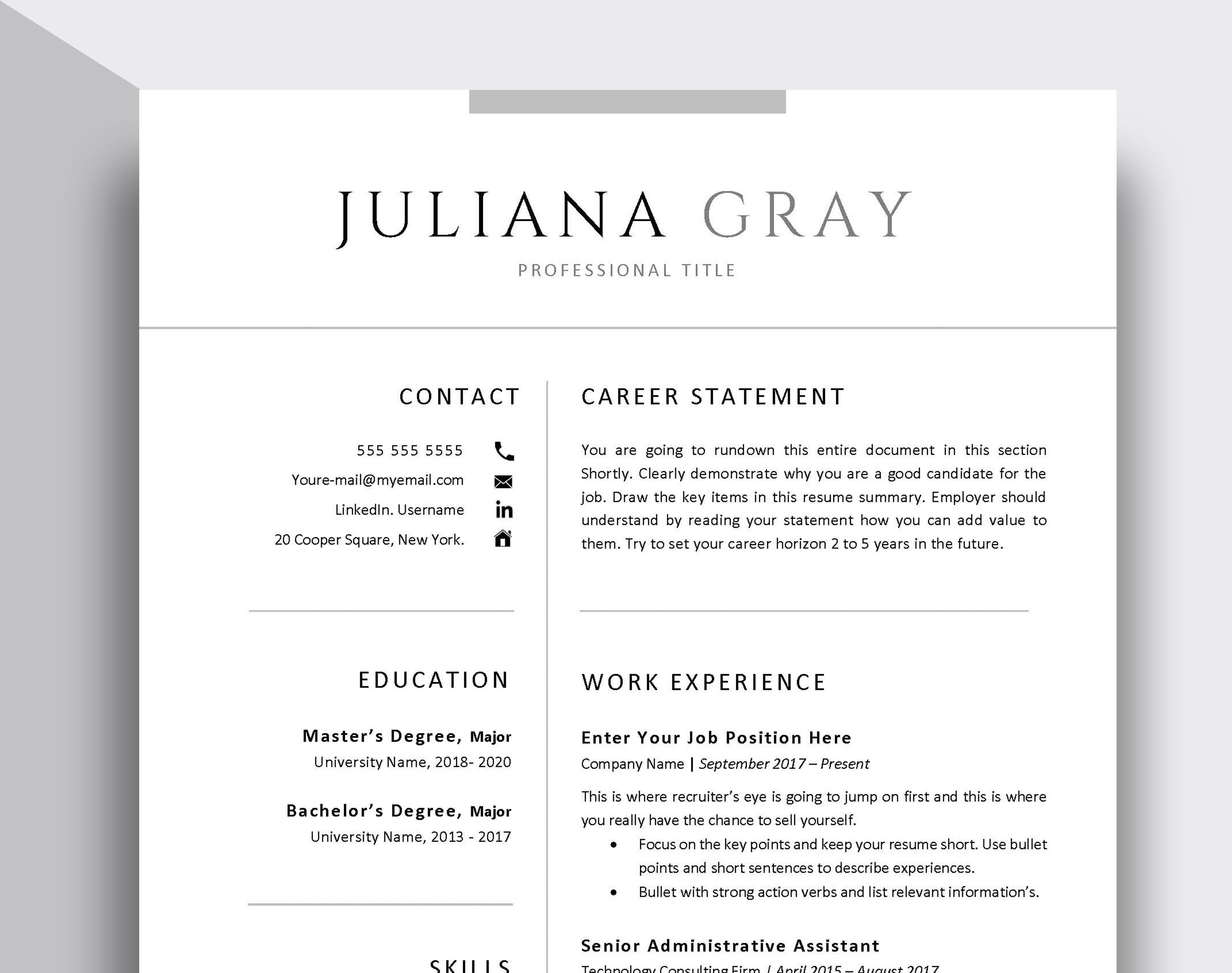 Templates Executive Manager resumes Professional CV with photo Creative ...